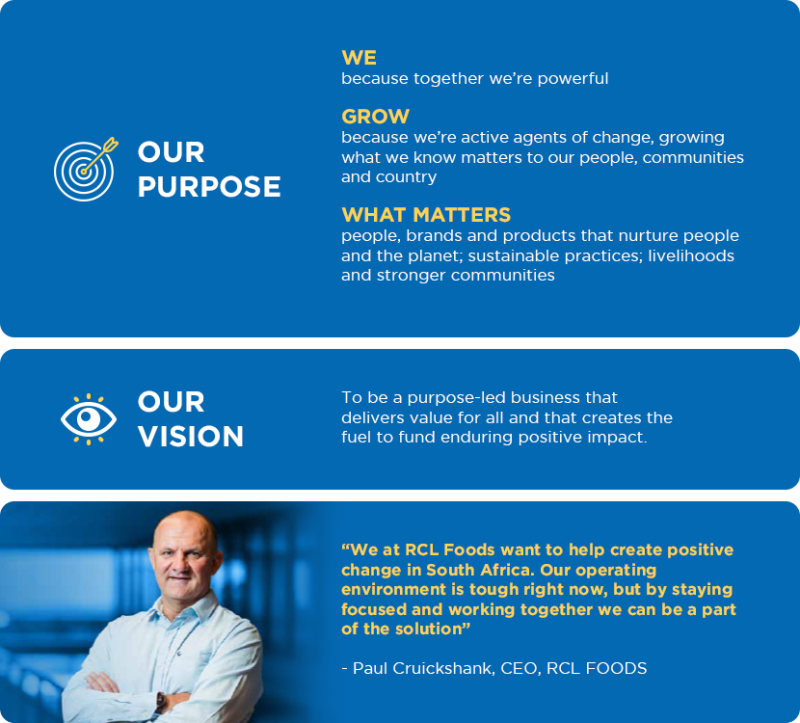 WHY WE'RE A PURPOSE-LED BUSINESS - RCL FOODS