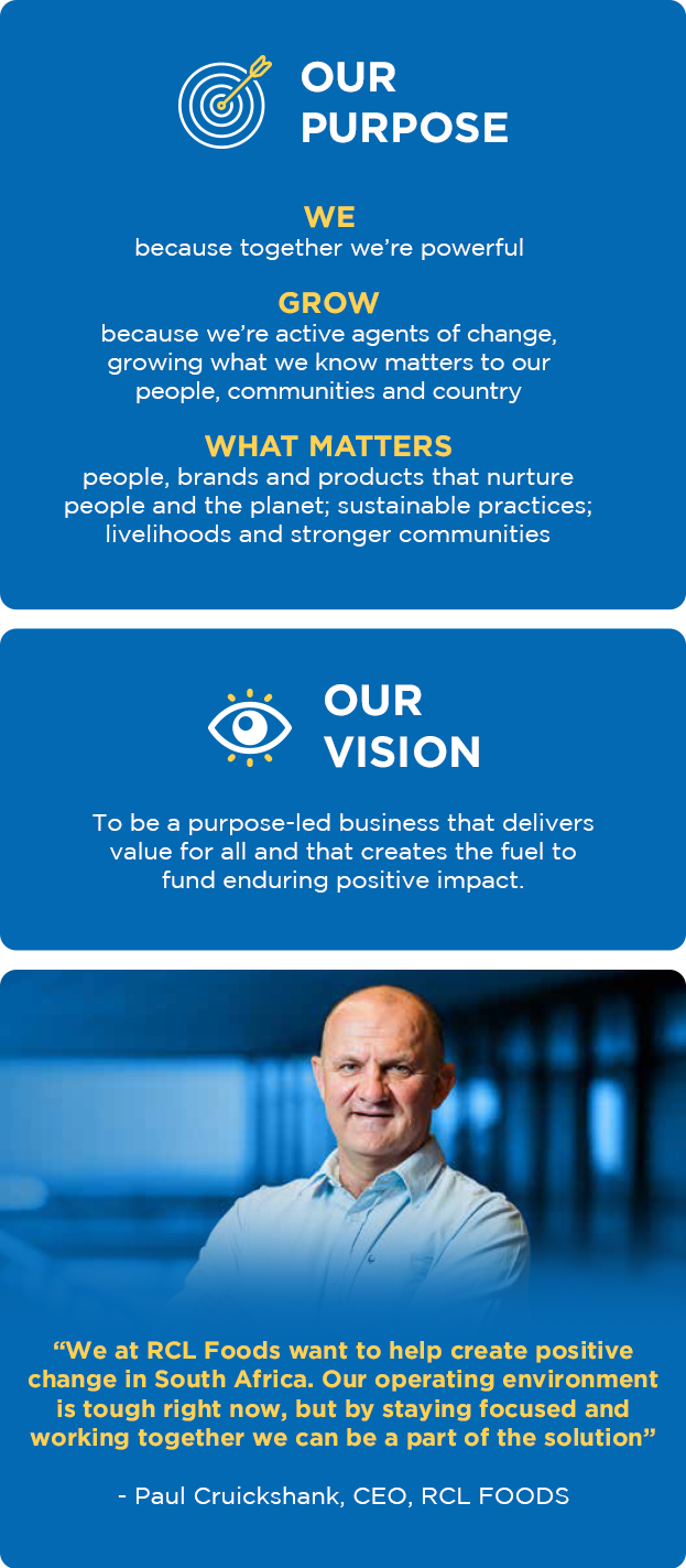 WHY WE'RE A PURPOSE-LED BUSINESS - RCL FOODS